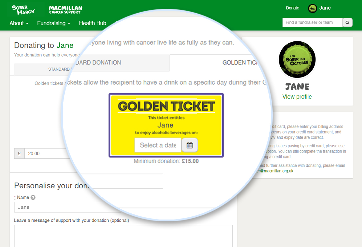 Sober March Golden Tickets
